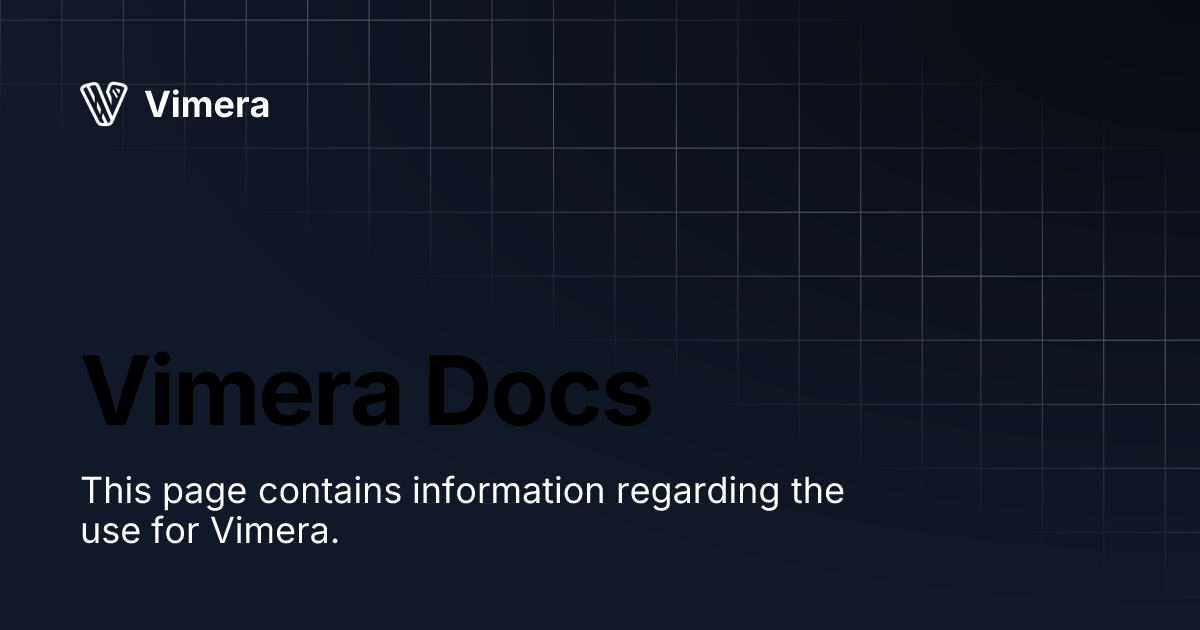 Vimera Docs | Vimera
